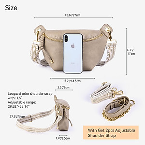 Fanny Packs for Women Cross Body Leather Belt Bag Sling Bag for Women Crossbody Purse Fashion waist packs with Two Strap