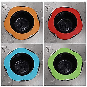 SOONHUA Kitchen Sink Strainer, 4PCS Flower Shaped Plastic Basin Sink Strainer Drain Stopper Bathroom Accessories 4.5'' Diameter
