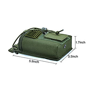 Tactical Radio Holder Molle Radio Pouch Case Heavy Duty Radios Holster Bag for Two Ways Walkie Talkies Adjustable Storage with 1 Pack Patch (Green)
