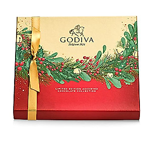 Godiva Chocolatier Holiday 2022 Chocolate Gift Box - 19 Piece Assorted Gourmet Dark, Milk and White Chocolates, 1 Gift Box – Limited Edition Gift Set for Chocolate Lovers