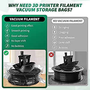 3D Printer Filament Vacuum Storage Kits and 3D Printer PETG Filament 1KG Black, Remove Moisture from Damp Filaments, Spool Storage Sealing Bags Kits, 32 * 34CM(12.59 * 13.38inch)