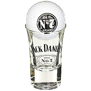 Jack Daniels Licensed Barware Swing Cartouche Shot Glass, 1.5 oz, clear/white