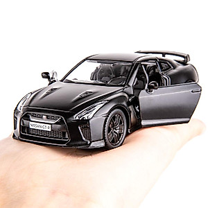 BDTCTK 1/36 Scale GTR R35 Supercar Model Toy Zinc Alloy Die-Cast Pull Back Vehicles Kid Toys for 4 5 6 Years Old Boy Girl Gift (Black)