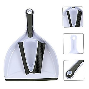 1 Set Pet Cleaning Broom Epilator Small Broom Clean Brush and Multi Functional Cleaning Brush Pet Cage 2-in-1 Dustpan Broom Hair Remover Pet Broom with Dustpan Pp Coffee Outanaya