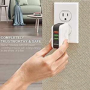 Kokovolta USB C Charger Block - Wall Charger Adapter 4 Ports Power Brick Cube Fast Multi Port Charging Box for iPad Mini iPhone Samsung Galaxy W S21 S20 S10 S9 Smartphones Apple 11 12 13 Max Pro Pixel