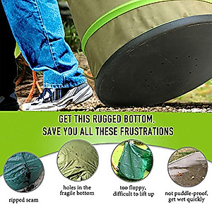 Colwelt 47 Gallon Leaf Bags Collapsible, Hardshell Bottom Heavy Duty Collapsible Garden Bag, Pop up Garden Waste Reusable Bag Include Leaf Scoop, Garden Gloves