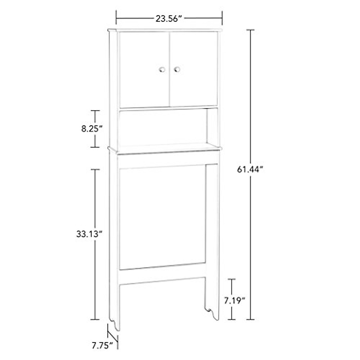 RiverRidge Medford Two Door, White Spacesaver, One Size