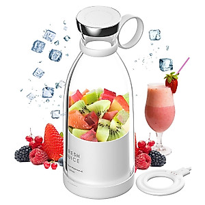 Portable Mini Blender for Fresh Juice, Smoothies, Shakes, Personal Blender with Rechargeable USB (White)