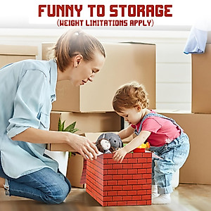 6 Pcs Brick Block Boxes 11.8 Inch, Halloween Trunk or Treat Decorations, Party Favor Box, Mystery Boxes, Props Boxes for Game Party Decorations Birthday Party Supplies