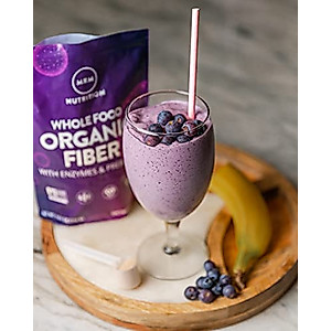 MRM Nutrition Whole Food Organic Fiber | with Enzymes + Prebiotics | Insoluble + Soluble fibers | Digestive Health + Regularity | 6g Fiber per Serving | 32 Servings