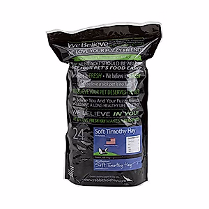 Rabbit Hole Hay Ultra Premium, Hand Packed Soft Timothy Hay for Your Small Pet Rabbit, Chinchilla, or Guinea Pig (24oz)