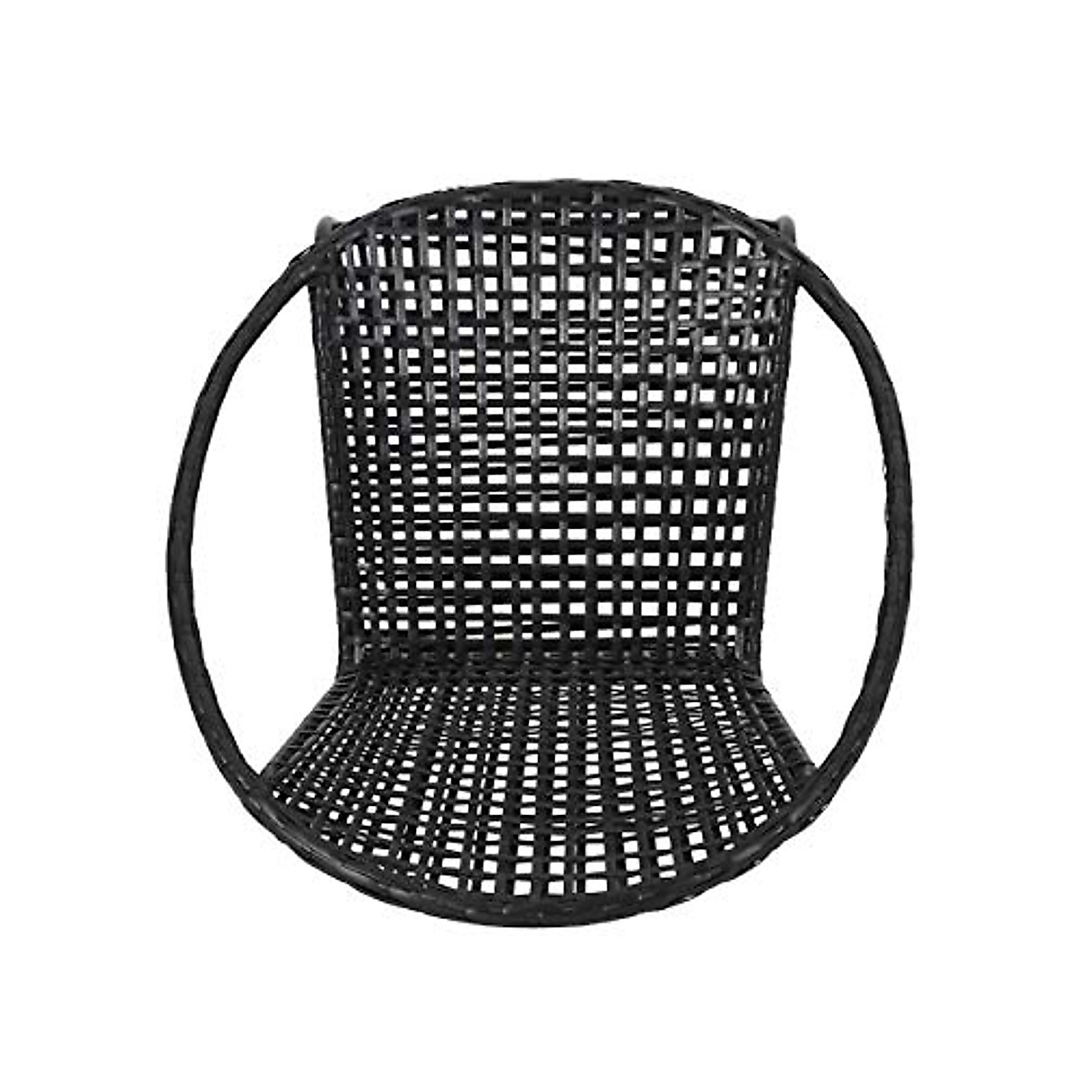 Jacqueline Outdoor Modern Faux Rattan Club Chair (Set of 2), Black