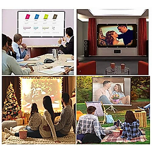 Projector Screen 120 inch,16:9 4K Portable Foldable Movie Screen, Anti-Crease Free of Punch Cleanable Traceless Double-Sided Indoor and Outdoor Projection Screen for Home,Party,Camping,Office