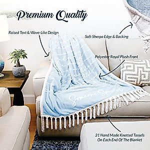 Pavilion - Someone Special 50" x 60" Luxury Sherpa Tassel Raised Text Throw Blanket Survivor Nurse Teacher Friend Encouragement Housewarming Gift - Threaded Together