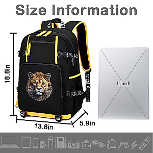 ZJYJING Anime One Piece Logo Luffy Print Backpack with USB Interface Casual Large Capacity Laptop Backpack (B3-1)