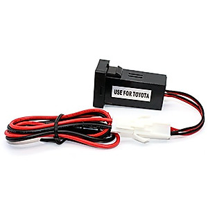 Cllena Car 12V 24V to 5V 3.1A Dual USB Ports Dashboard Mount Charger Blue Light for Toyota (2.1/1.2A-2)