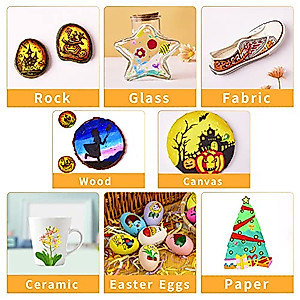 YIXUETANGYISHU 24 Colors Acrylic Paint Pens for Rock Painting, 0.7mm Extra Fine Tip, Art Supplies for Painting on Metal, Canvas, Rock, Ceramic Surfaces, Mugs, Glass, Wood, and Fabric