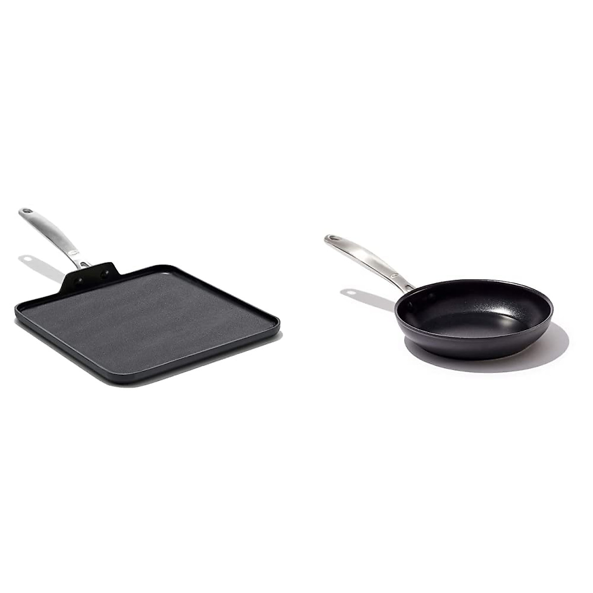 OXO Good Grips Pro Hard Anodized PFOA-Free Nonstick 11" Griddle Pan, Black & Good Grips Pro Hard Anodized PFOA-Free Nonstick 8" Frying Pan Skillet, Black