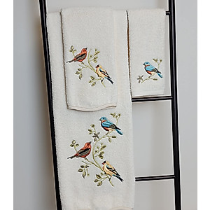 Avanti Linens- Bath Towel, Soft & Absorbent Cotton Towel (Premier Songbirds Collection), Ivory