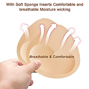 TopBine Removable Bra Pads Inserts Women's Comfy Sports Cups Bra Insert for Bikini Top Swimsuit