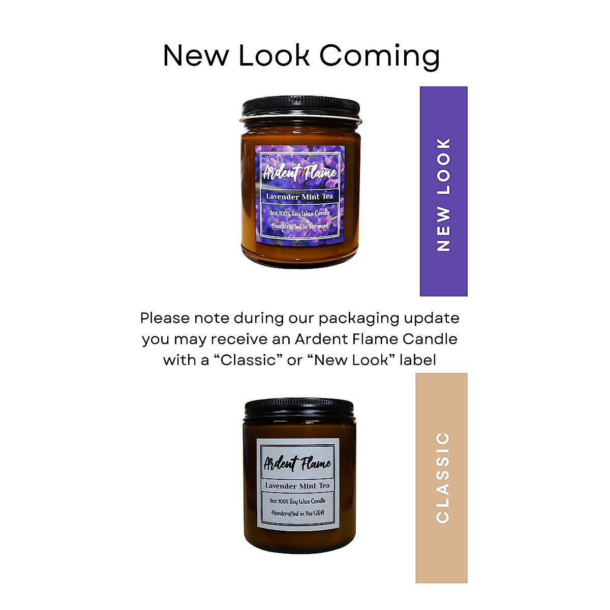 Ardent Flame Candles | Lavender Mint Tea | 100% Natural Soy Wax Candle for Home Decor | Highly Scented | Premium Fragrance | Handmade in Vermont, USA | 8 oz | Long Lasting | Gift for Women and Men