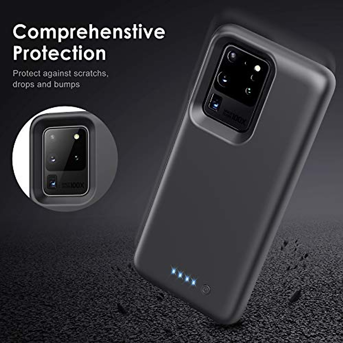 Battery Case for Galaxy S20 Ultra 8500mAh, Portable Charging Case Protective Rechargeable Extended Battery Pack for Samsung Galaxy S20U 5G (6.9 inch) Charger Case -Black
