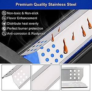 Aibabcue Grill Replacement Parts for Grill Master 720-0737, Nexgrill 720-0737 Grill Model, Stainless Steel Heat Plate Shield Tent, Gas Grill Burner for Tera Gear 780-0390, Grill Master Parts 720-0737
