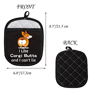 Corgi Pocket Pot Holder Corgi Dog Hot Pad Oven Mitt Corgi Lover Owner Gift I Like Corgi Butts and I Can't Lie Potholder (Corgi Butts Potholder)