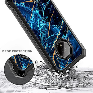 WDHD Compatible with Nokia C200 Case with Tempered Glass Screen Protector, Full-Body Protective Shockproof Rugged Bumper Cover, Impact Resist Phone Case (Sapphire)