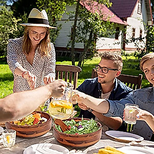 AIDEA Acacia Wood Salad Bowl Set with 2 Wooden Hands, Large Salad Bowl with Serving Utensils, Big Mixing Bowl for Fruits, Salad, Cereal, Corn flake,Pasta 11" Diameter x 4.5" Height