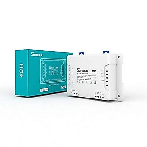 SONOFF 4CH R3 Smart Switch,4 independently Channel WiFi Remote Time Switch, LAN Control, Inching/Self -Locking Mode, Works with Alexa,& Google Home Assistant