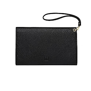 KROSSLON Rfid Passport Holder Wristlet Travel Wallet Trifold Documents Organizer Slim Purse, Fit US UK CA Passport Cover Traveling Accessories for Women, Black(201#)
