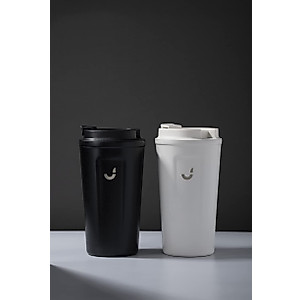 JOYSEN 17 oz Insulated Mug with Spill Proof Lid, Keeps Beverages Hot or Cold for Hours, Ideal for Commuters, Reusable Stainless Steel, Double Wall (Black)