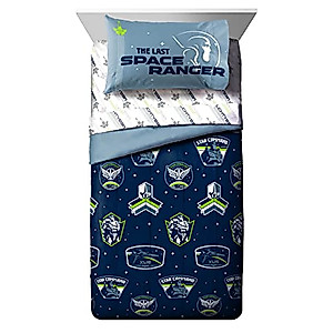 Jay Franco Disney Pixar Lightyear Space Command 7 Piece Full Size Bed Set - Includes Comforter & Sheet Set - Bedding Features Buzz - Super Soft Kids Fade Resistant Microfiber