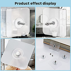 20Pcs Adhesive Wall Mount Screw Hooks,Wall Hangers Without Nails,Wall Hooks for Hanging,Adhesive Hooks Heavy Duty,Seamless Screws for Wall Mount Shelf Kitchen Bathroom Home Office,14 mm/13 lbs(Max)