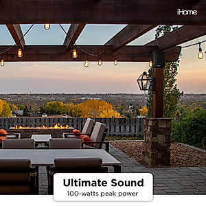 iHome IHSI-W400BT-PR-BLK Bluetooth 4-Inch 100W Weatherproof Speakers, Indoor/Outdoor, Wall/Ceiling Mount, Surround Sound, Pair - Ideal for Home Parties