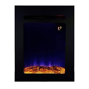 RecPro RV Fireplace 18" | Recessed Electric Fireplace | Glass with Log View | Includes Remote | Three Different Flame Color Options