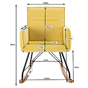 JFGJL Relax Rocking Chair Velvet Upholstered Rocker Chair Lounge Chair Cushion for Living Room