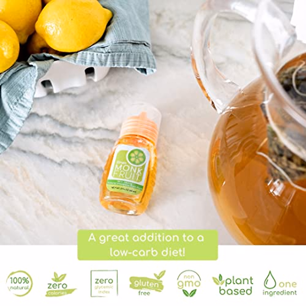 LLINEA MONK FRUIT - 2-Pack (400 total servings) - Sweetens Coffee, Tea, Smoothies, & More - ZERO Calories - ZERO Carbs - Gluten-Free - Non-GMO - No Erythritol