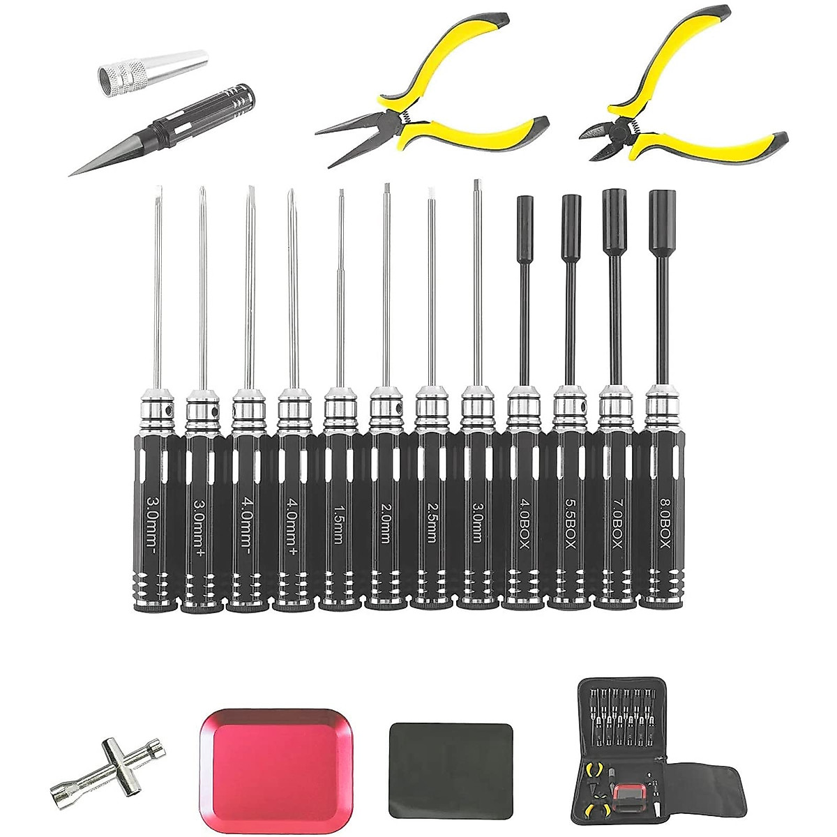 HYDDNice 18 in 1 RC Tools Kit for RC Car Boat Quadcopter Helicopter Multirotors Models