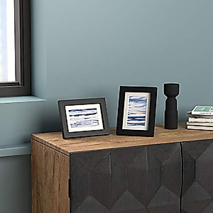 Amazon Basics 5" x 7" Rectangular Photo Picture Frame or 4" x 6" with Mat, 2-Pack, Black