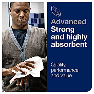 Tork Matic Hand Towel Roll, White With Gray Leaf, Advanced, H1, 100% Recycled Fiber, High Absorbency, Medium Capacity, 2-Ply, 6 Rolls x 525 ft - 290092A