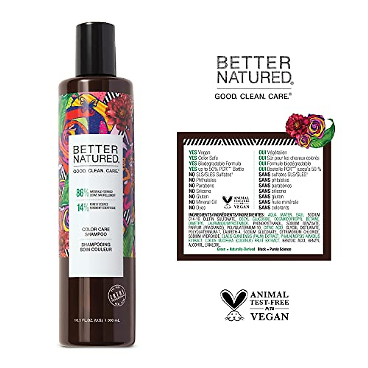 Better Natured Color Care Shampoo and Conditioner Set | Boost Radiance, Shine & Color Vibrancy | Color-Treated Hair | Vegan | Paraben Free | 10.1 Fl Oz