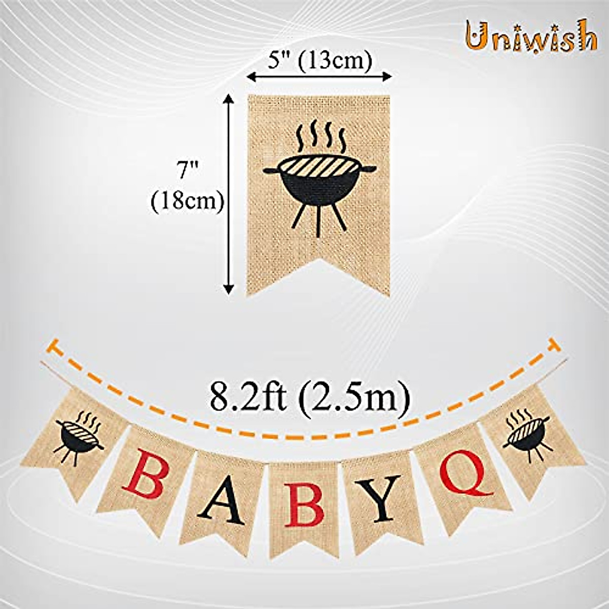 Uniwish Baby Q Banner for Baby Shower & BBQ Party Decor