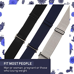 SATINIOR 3 Pieces elastic belt for women Elastic Waist Belt Invisible No Show Belt Adjustable Stretch Free-Buckle Belt for Jeans Pants Dresses Skirts