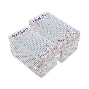 Guest Check Books For Servers 20 Books (1,000 Sheets) - Thick, Bleed Resistant Paper | 1 Part Green Paper Waitress Notepad with Guest Receipt | Server Books For Waitress