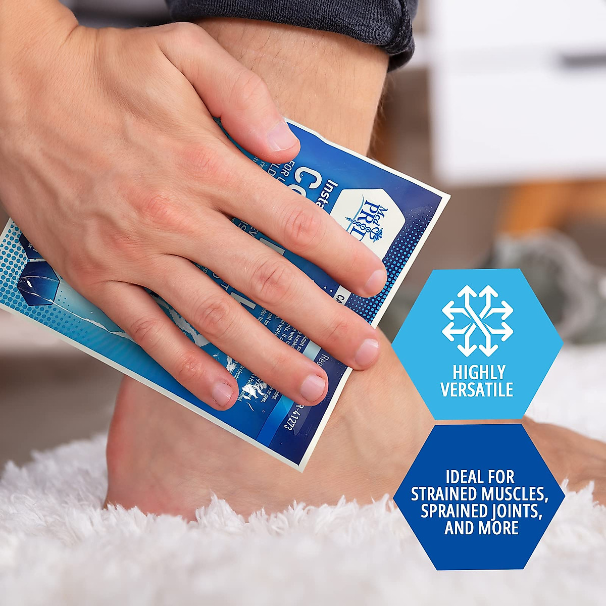 MED PRIDE Instant Cold Pack (5”x 6”) – Set of 24 Disposable Cold Therapy Ice Packs for Pain Relief, Swelling, Inflammation, Sprains, Strained Muscles, Toothache – for Athletes & Outdoor Activities