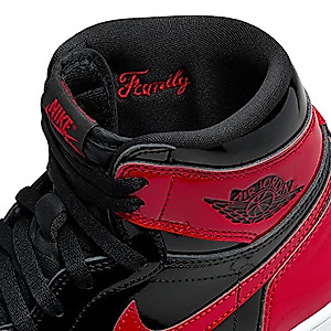Jordan Men's 1 Retro High OG Patent Bred Black/Varsity Red-White (555088 063) - 9.5
