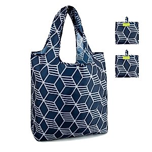 BeeGreen Geometry Reusable-Grocery-Bags Bulk 2 Pack. Tearing-Prevent Material Reusable-Shopping-Bags Extra Large for 50LBS Heavy-duty Sturdy. Foldable Machine-Washable-Nylon Gift for Women