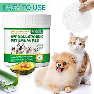 ZIXAOK Dog Ear Cleaner 30g & Eye Wipes 150 Sheets - Ear Odor Removal, Tear Stain Remover, Supports Infection-Prone Ears, Gentle Pet Care Set for Dogs & Cats